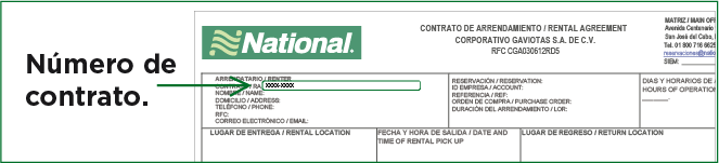 Online Billing | National Car Rental Mx